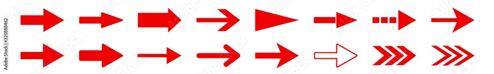 Arrow Icon Red | Arrows | Infographic Illustration | Direction Symbol ...