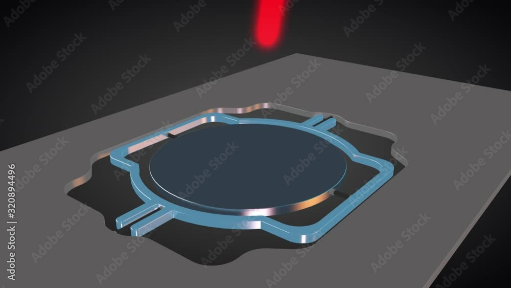 animation of a laser beam on a micromirror. photonics. A laser beam ...