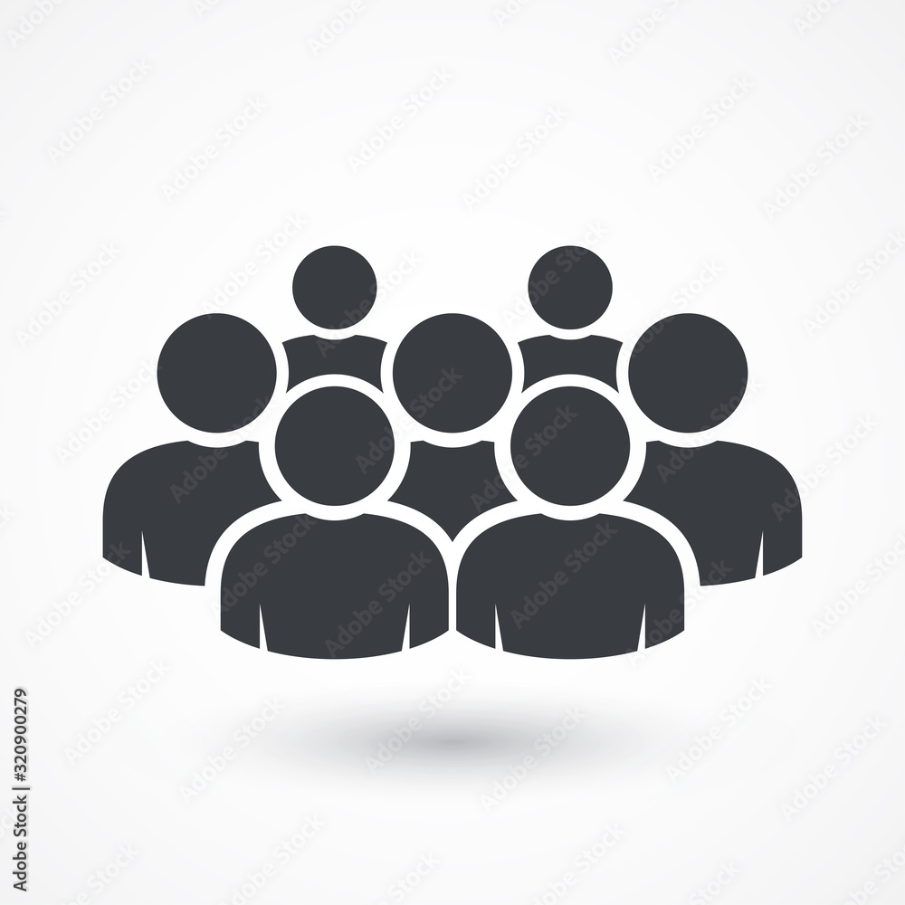 Vetor de Illustration of crowd of people icon silhouettes vector ...