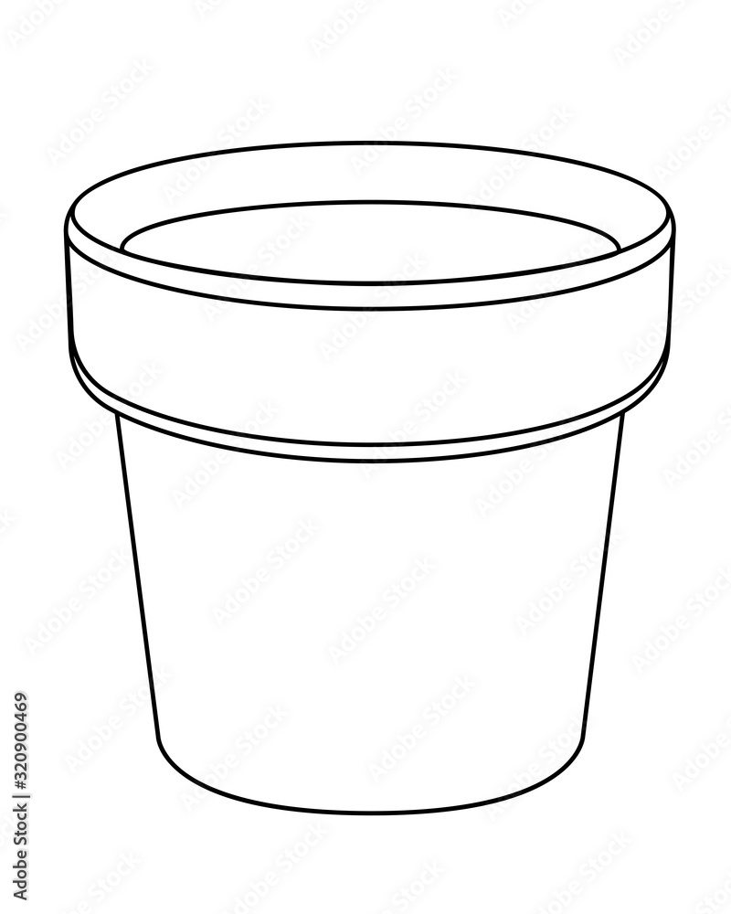 Empty flower pot - vector template. Cache-pot for indoor plants - a ...