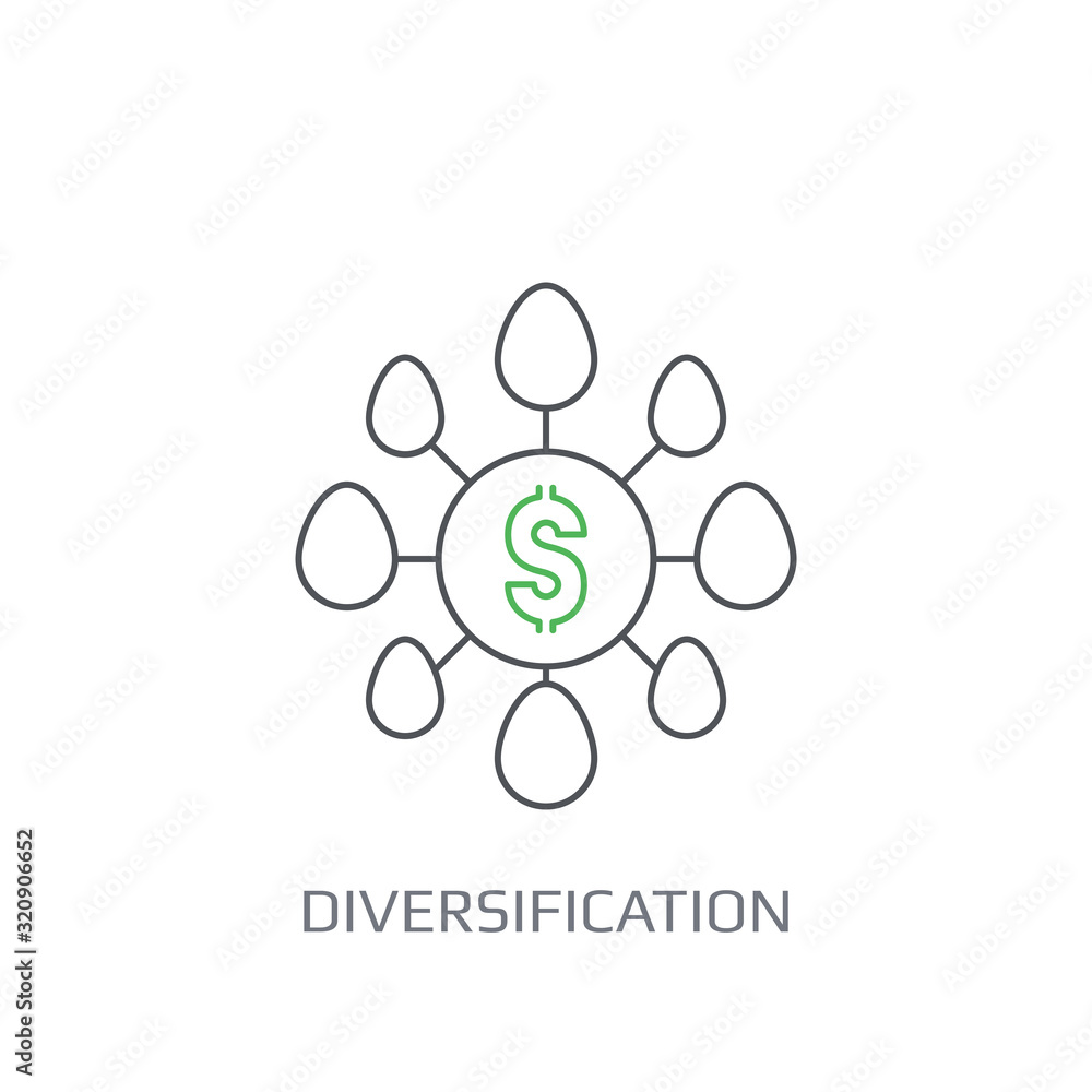 Financial Diversification, Diversified Investment Icon Stock Vector ...