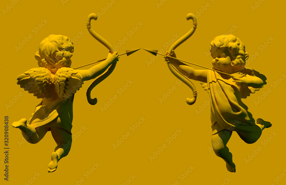 cupid angel for valentines day 3D render Stock Photo | Adobe Stock