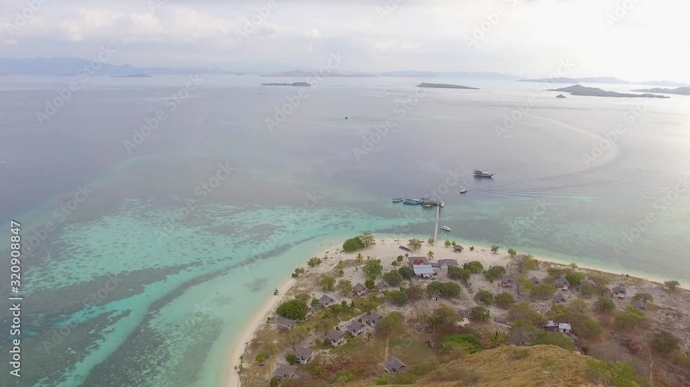 Aerial drone view of Pulau Kenawa located between Komodo National Park ...