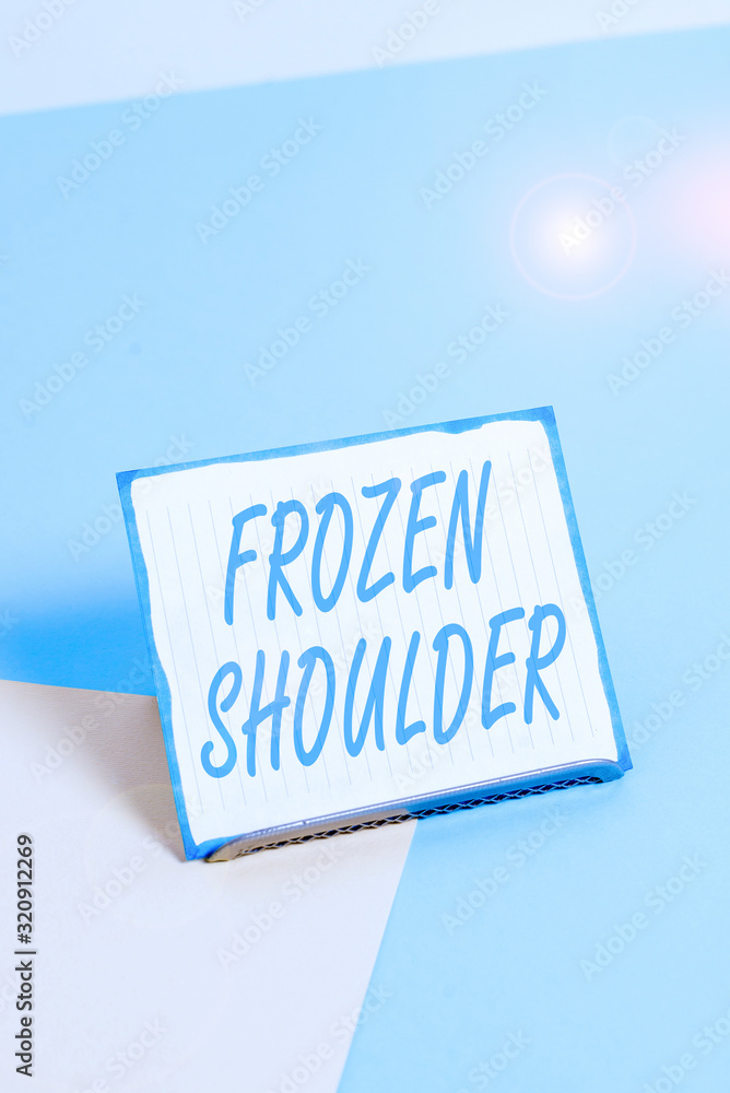 Conceptual hand writing showing Frozen Shoulder. Concept meaning ...