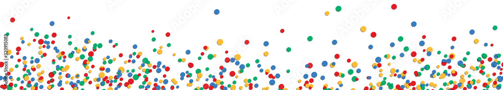 seamless colored confetti on lower border with free space for text ...
