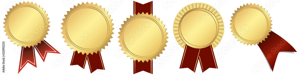 medal gold template set Stock Vector | Adobe Stock