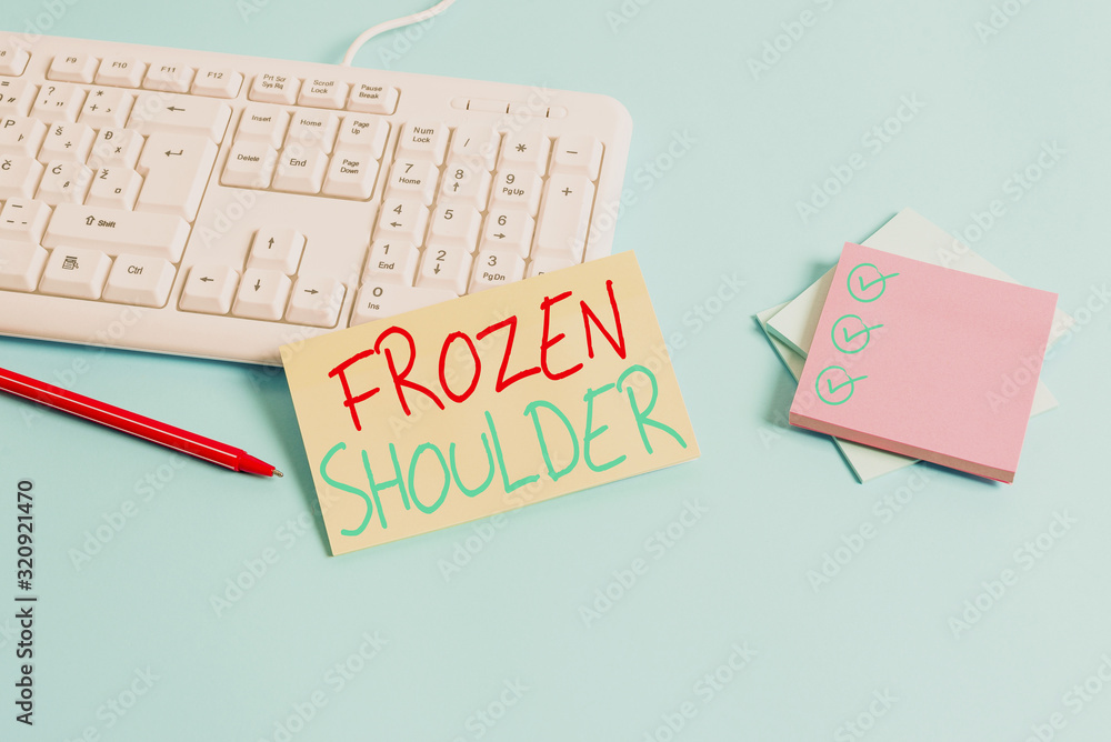 Conceptual hand writing showing Frozen Shoulder. Concept meaning ...