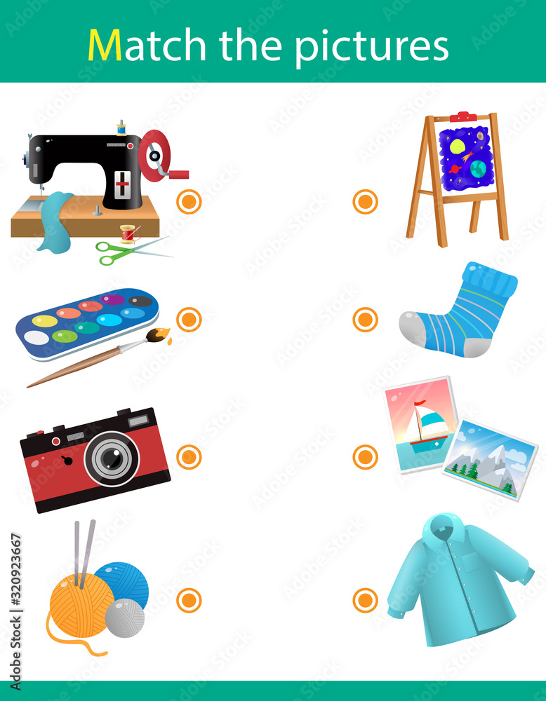 Matching game, education game for children. Puzzle for kids. Match the ...