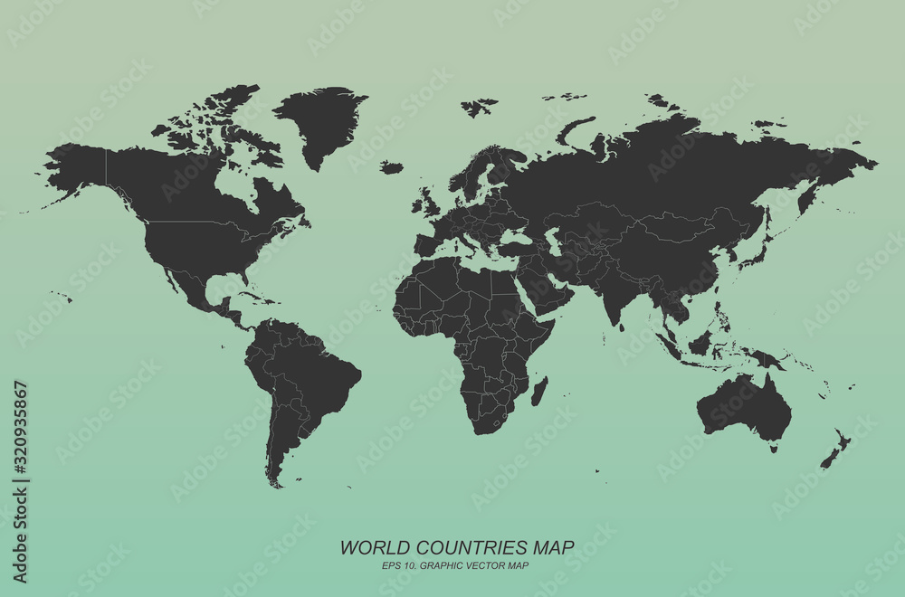 world map vcetor. detailed world map. high quality world map Stock ...