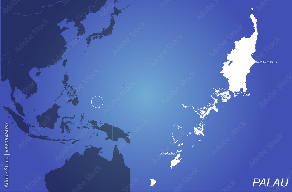 asia countries map. asia map. palau map. Stock Vector | Adobe Stock