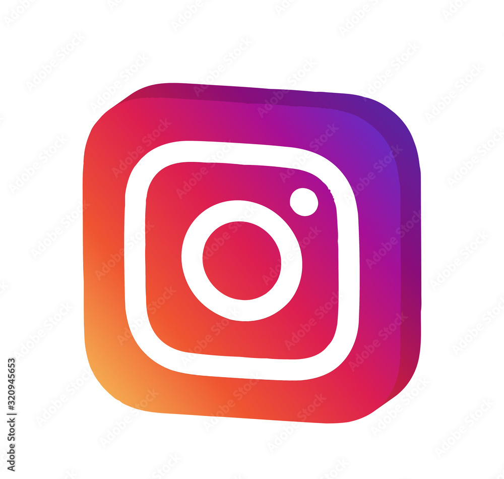 Vetor de instagram 3d icon. instagram 3d logo. instagram 3d vector ...