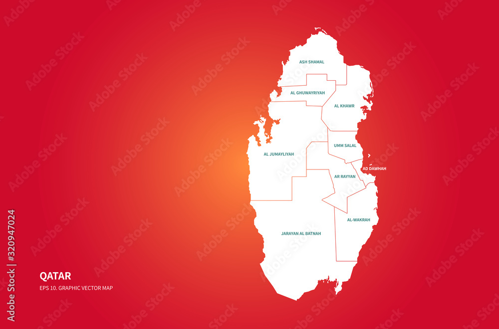 qatar map. arab countries map. middle east countries map. Stock Vector ...