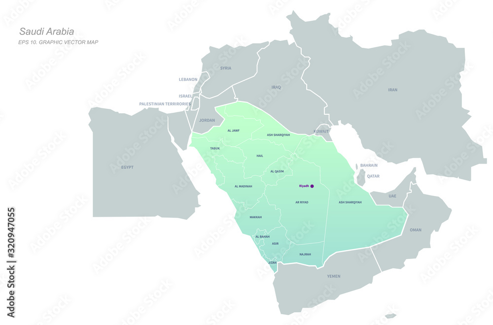 saudi arabia map. arab countries map. middle east countries map. Stock ...