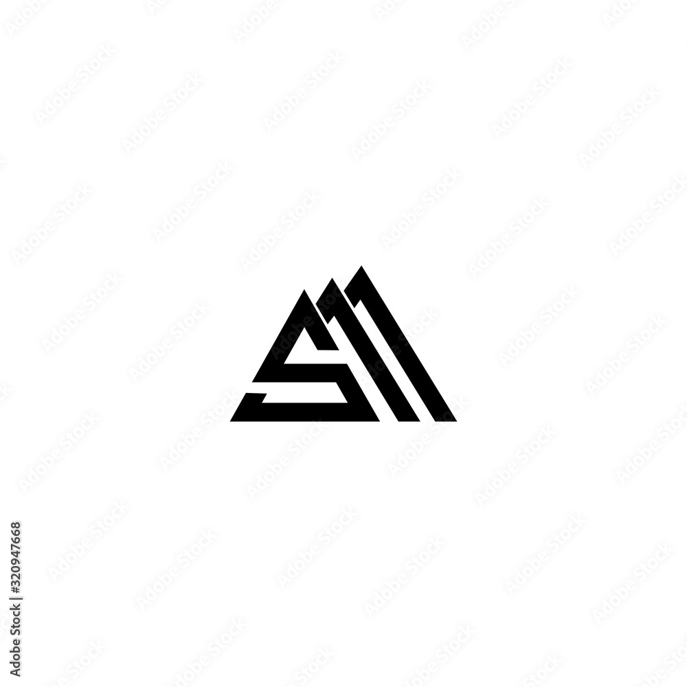 SM Letter Logo Design with Creative Stock Vector | Adobe Stock