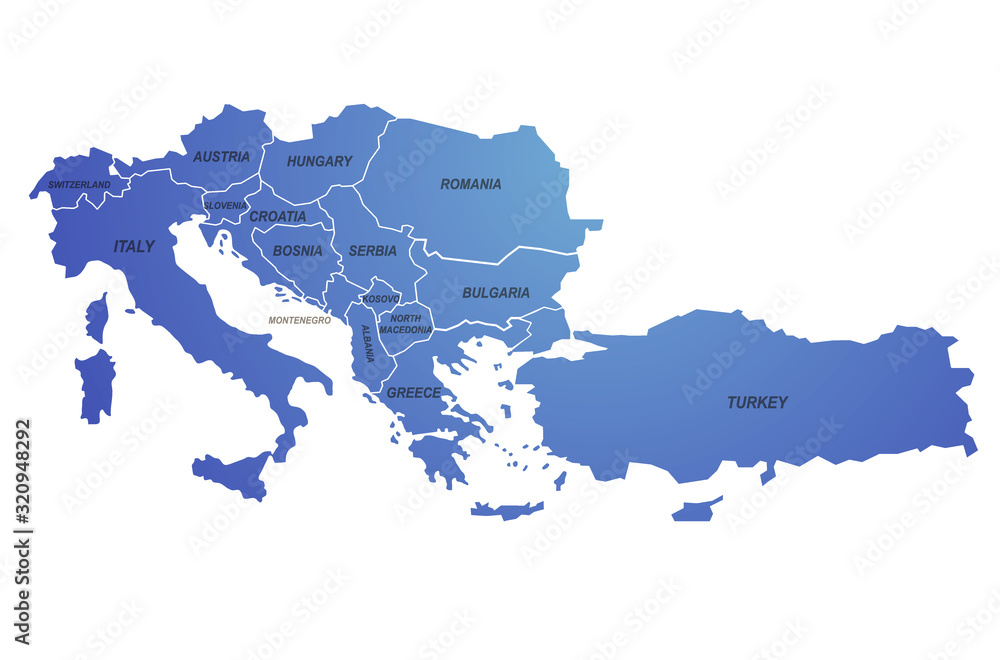 Vecteur Stock east europe map. map of the world by region. map of the ...