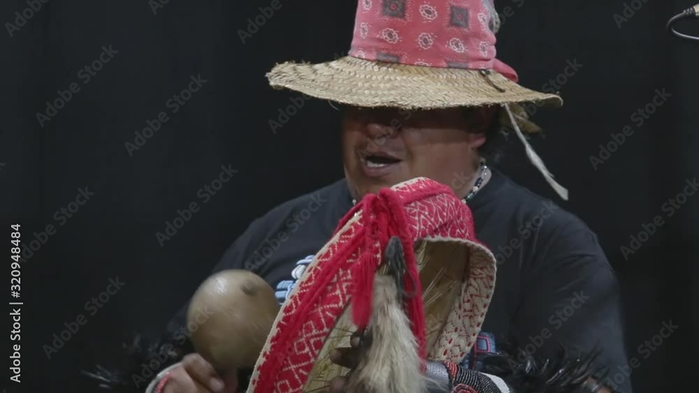 group of shaman Teotihuacanos, Xicalanca - Toltec in black background ...