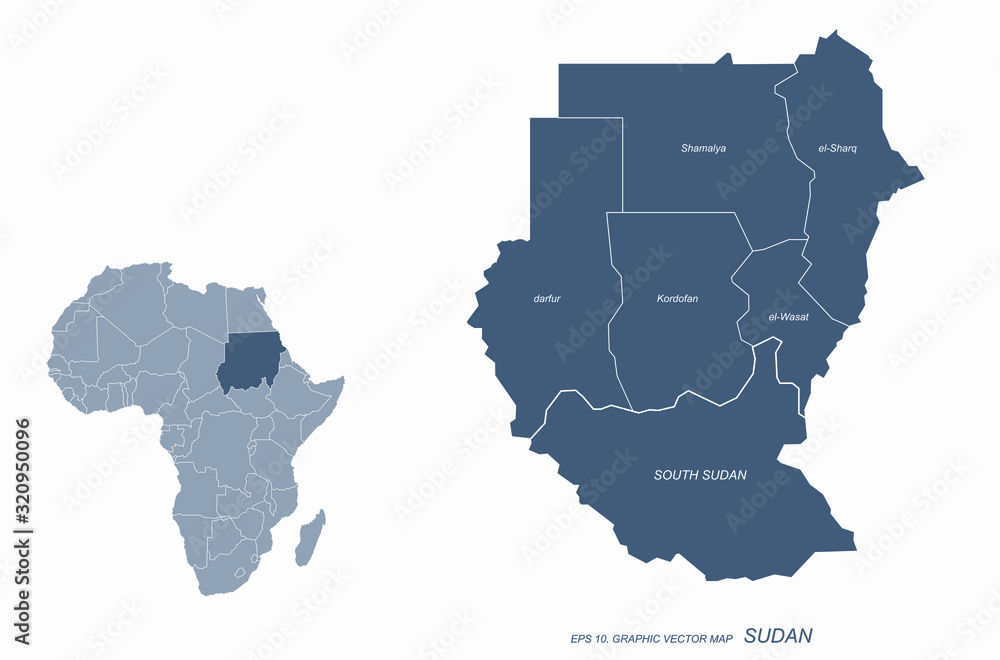 Sudan map. africa map. world map of africa countries. Stock Vector ...
