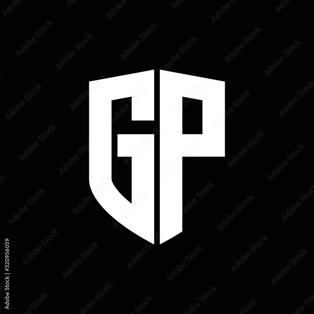 GP logo monogram with shield shape design template Stock Vector | Adobe ...