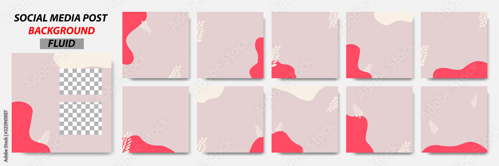 Set collection of square banner layout template background in brown ...