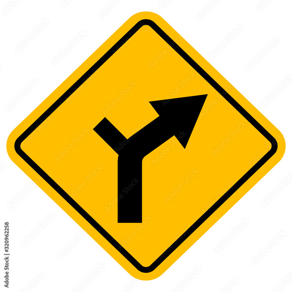 Side road curve traffic sign vector. Perfect for backgrounds, backdrop ...