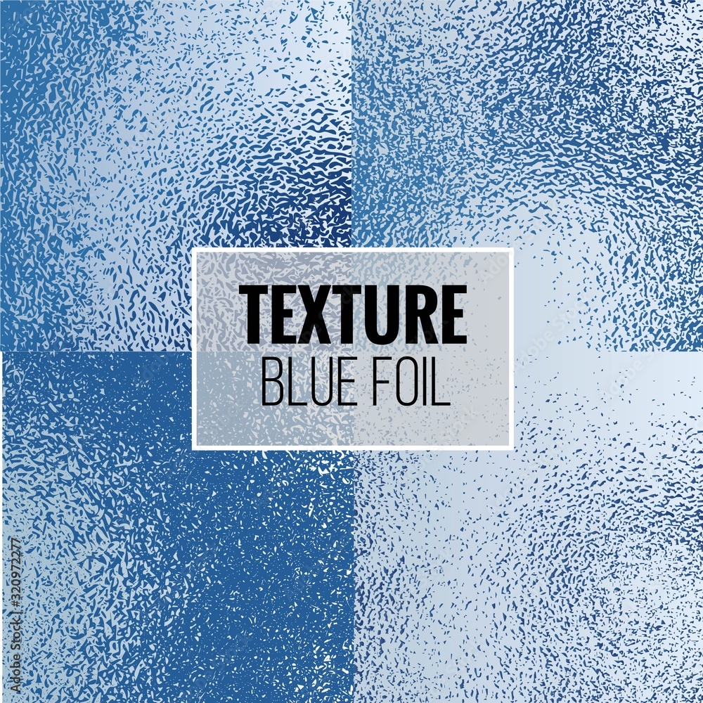 Set of shiny blue foil textures. Blue foil abstract backgrounds for ...