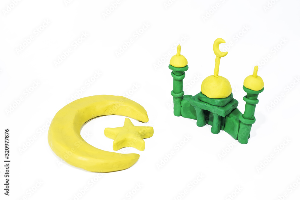 Symbols of Islam. Objects made from Play Clay. Abstract isolated photo ...