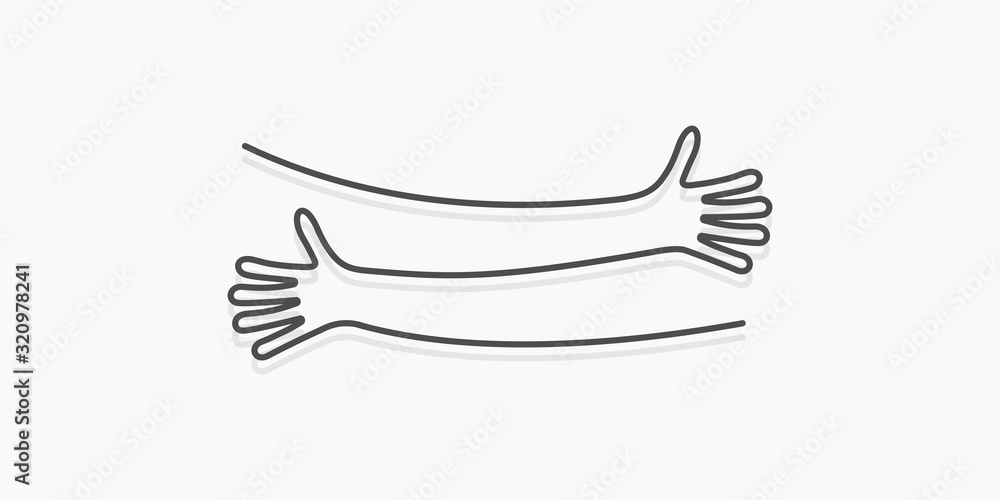 Simple line creating hug drawing. Vector illustration Stock Vector ...