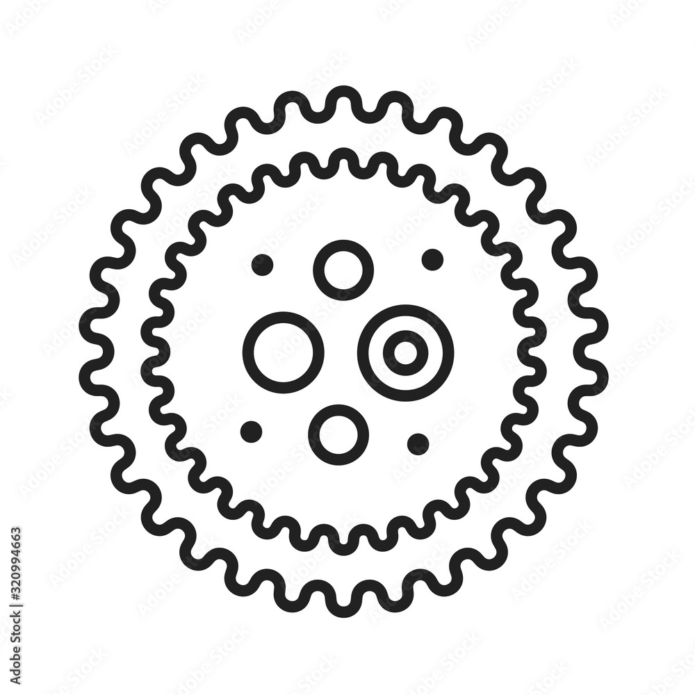 Virus hepatitis b black line icon. Bacteria, microorganism sign ...
