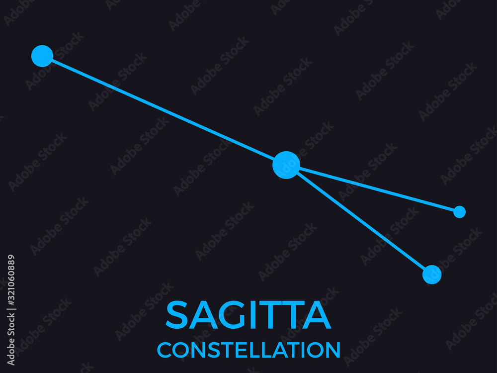 Sagitta constellation. Stars in the night sky. Cluster of stars and ...