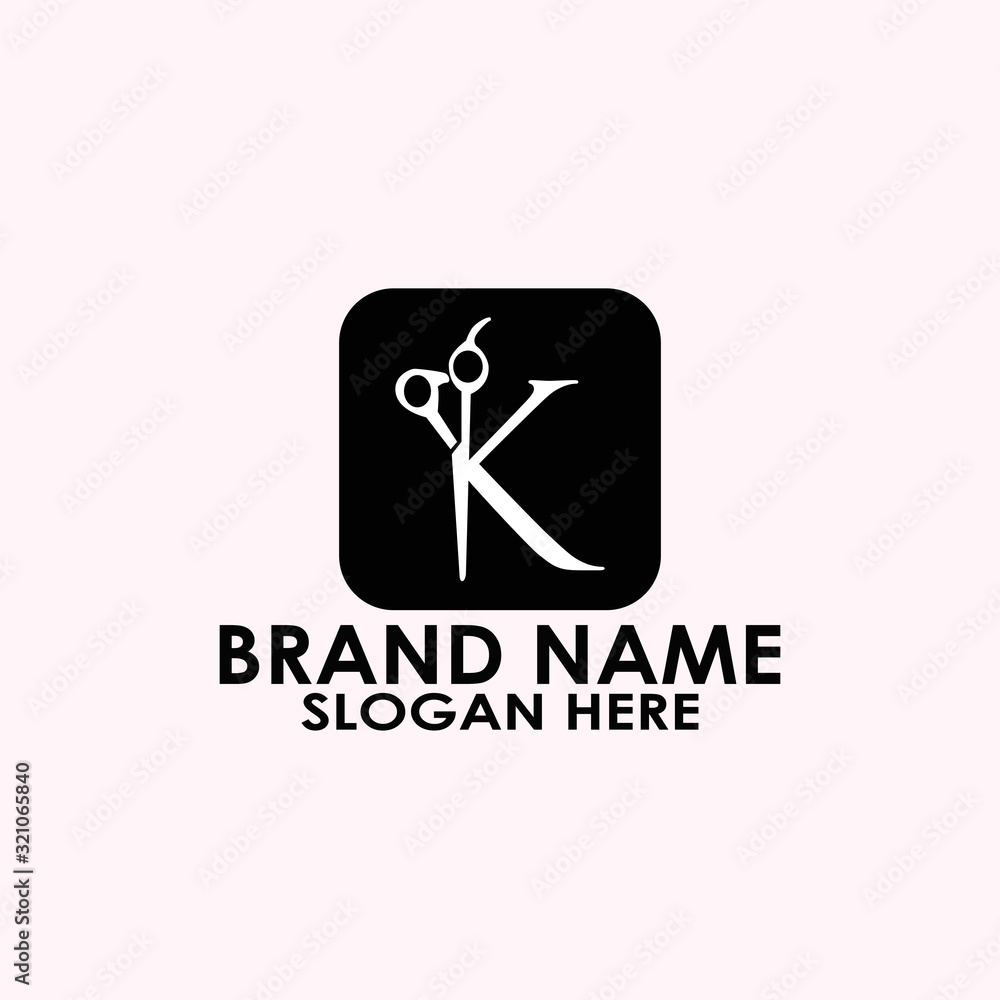 logo letter k haircut vector design – Stock-Vektorgrafik | Adobe Stock