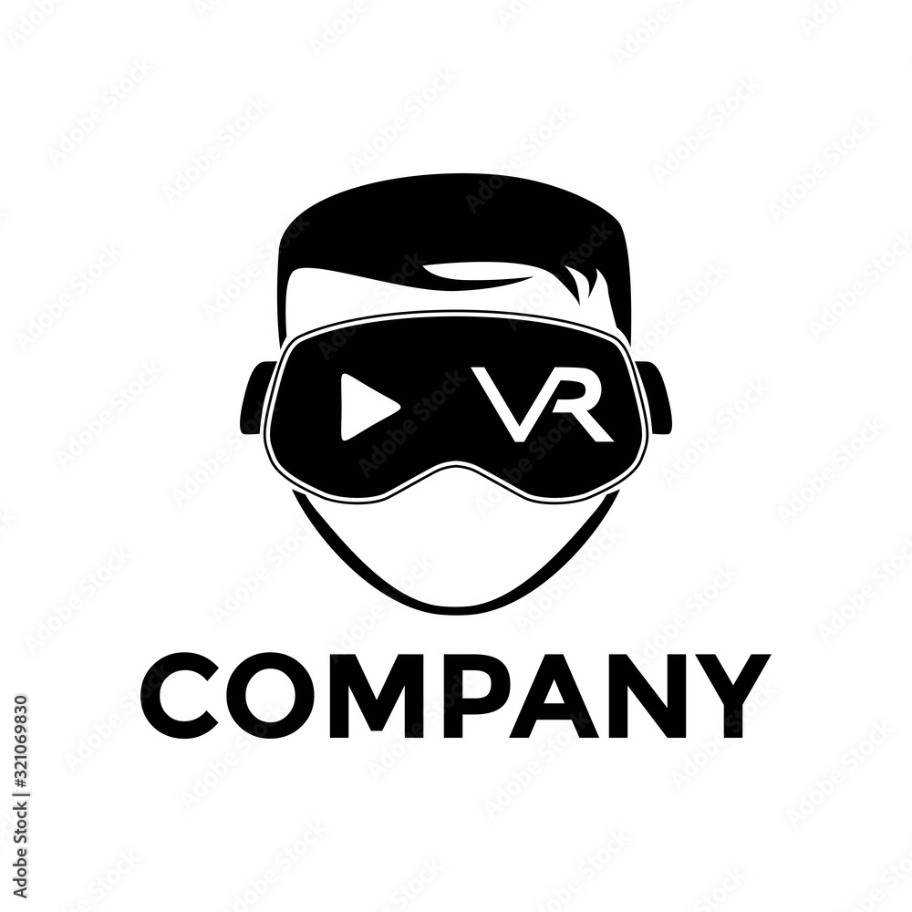 Vetor de Man Wears VR, Virtual Reality Man logo (VR), Virtual Reality ...