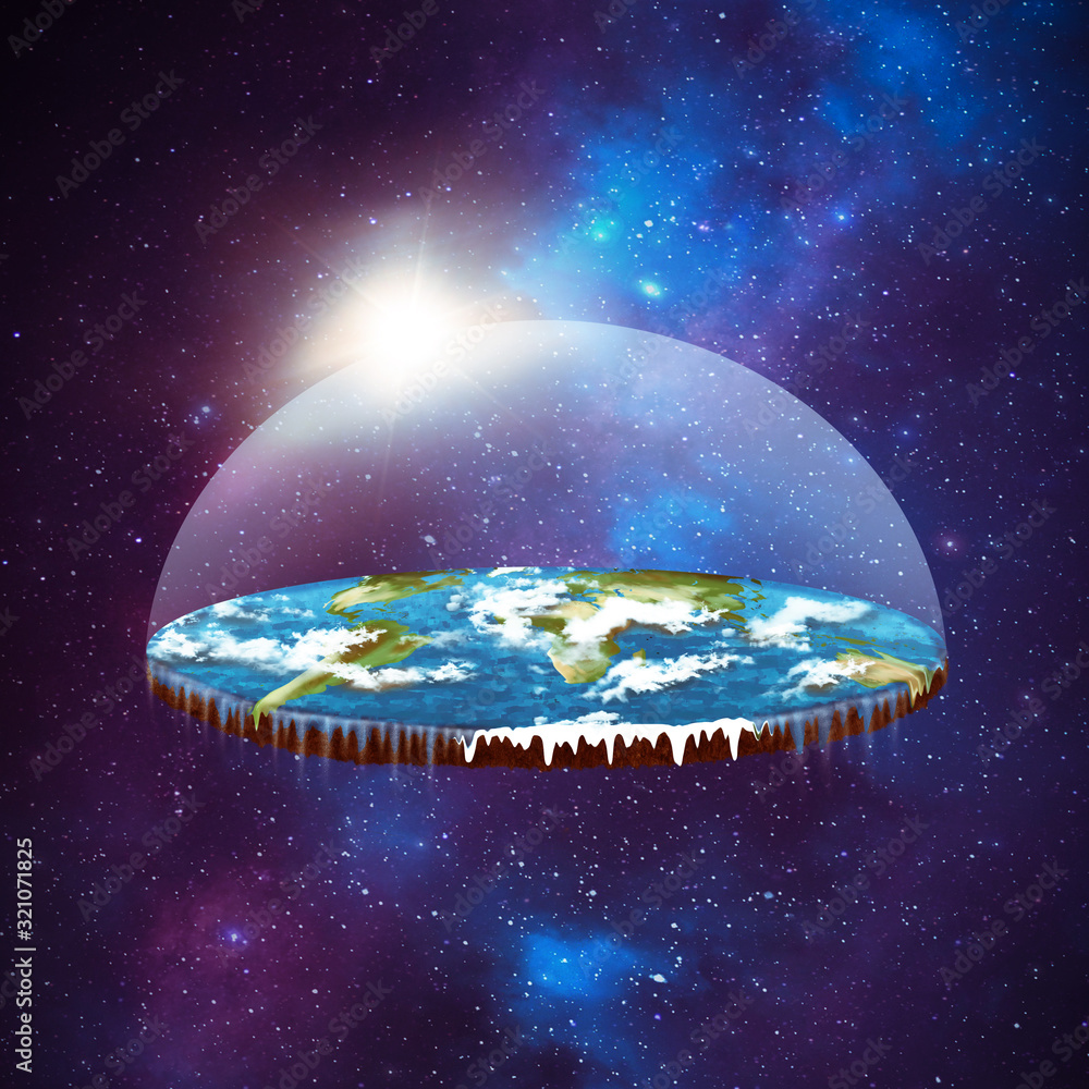 Flat earth in space Stock Photo | Adobe Stock