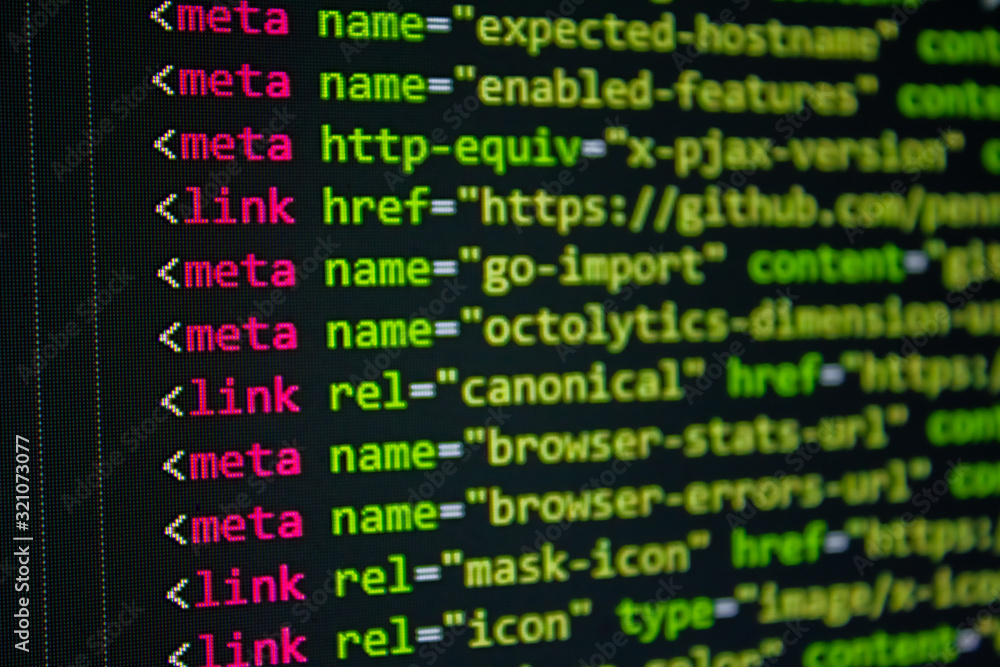 developer software source code screen. programming code. writing script ...