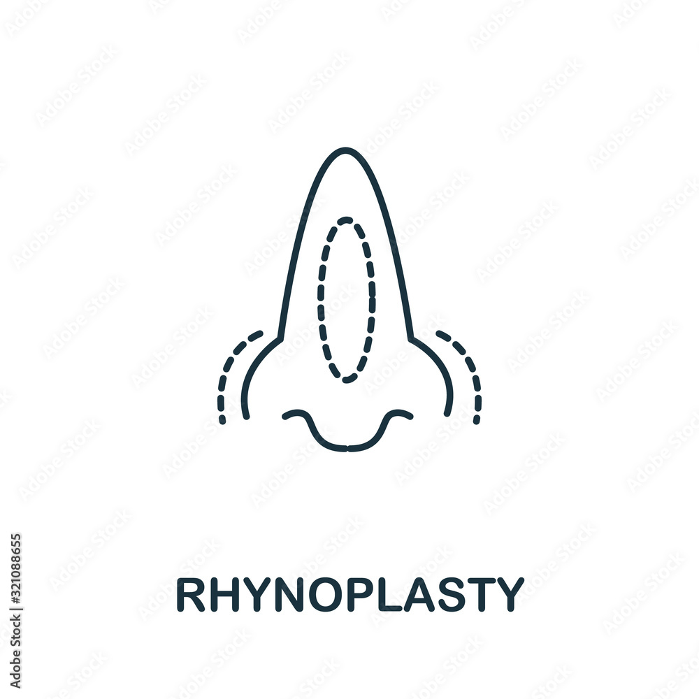 Rhinoplasty icon from plastic surgery collection. Simple line element ...