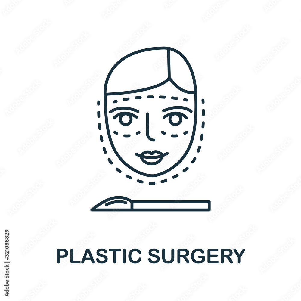 Plastic Surgery icon. Simple line element Plastic Surgery symbol for ...