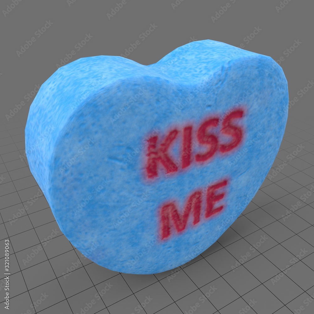 Heart candy with kiss me message Stock 3D asset | Adobe Stock