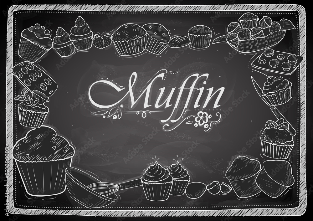 illustration of template of different types of Muffin for menu ...