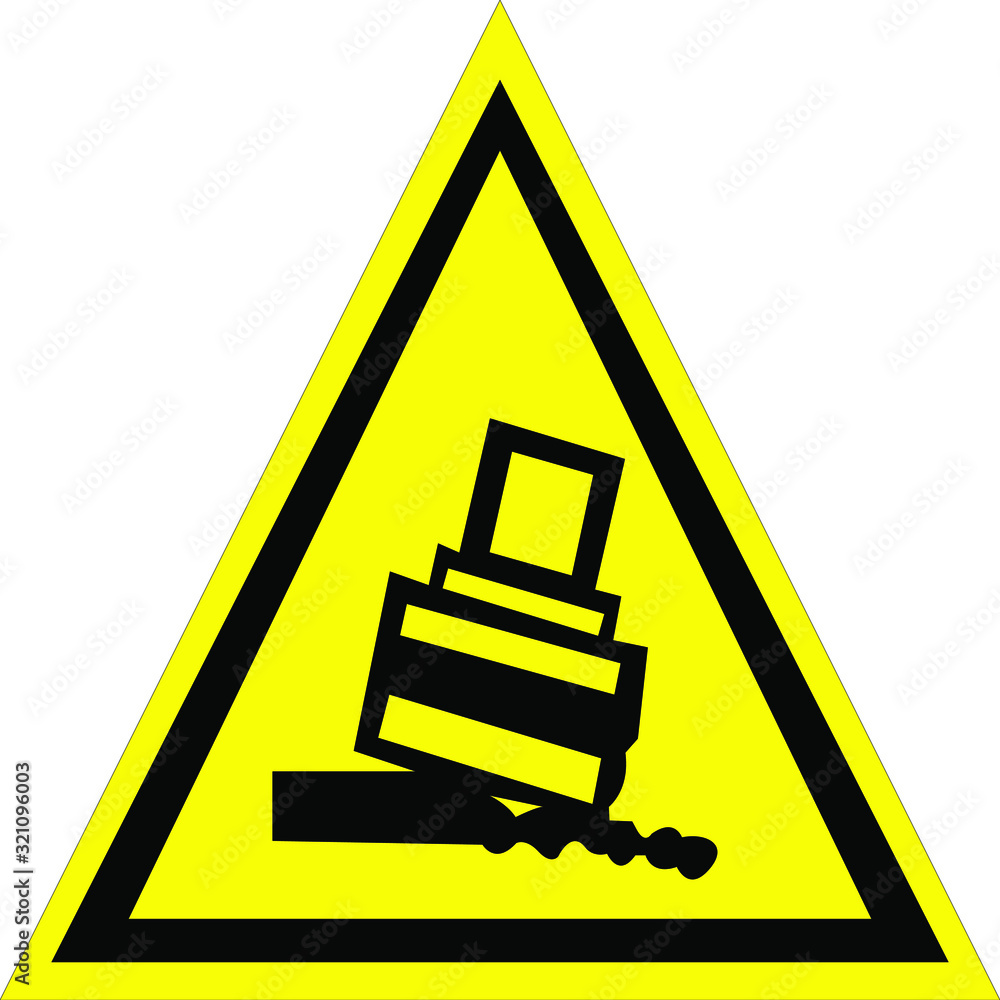 tipping over is possible. warning signs .vector illustration Stock ...