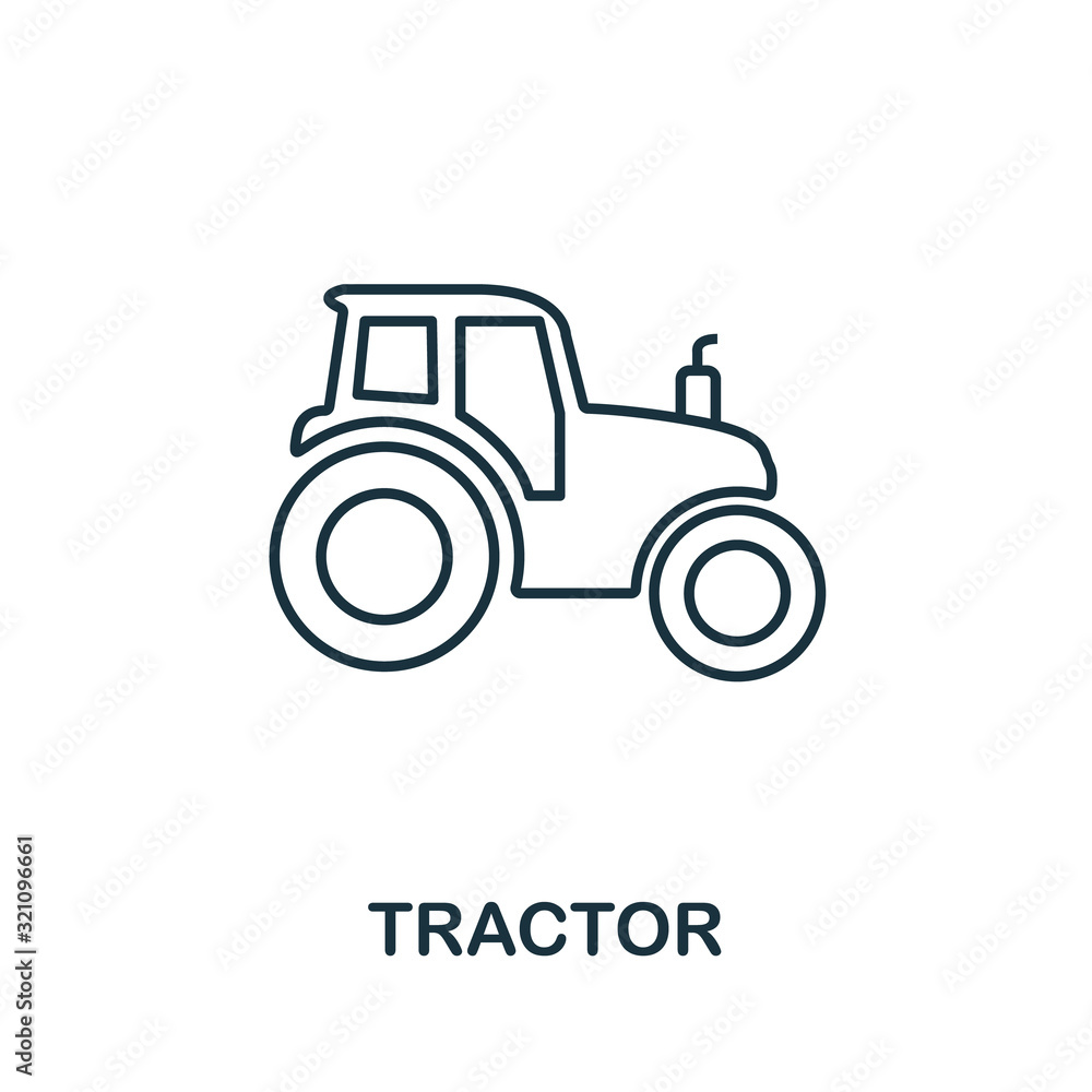 Tractor icon. Thin line style element from farm icons collection ...