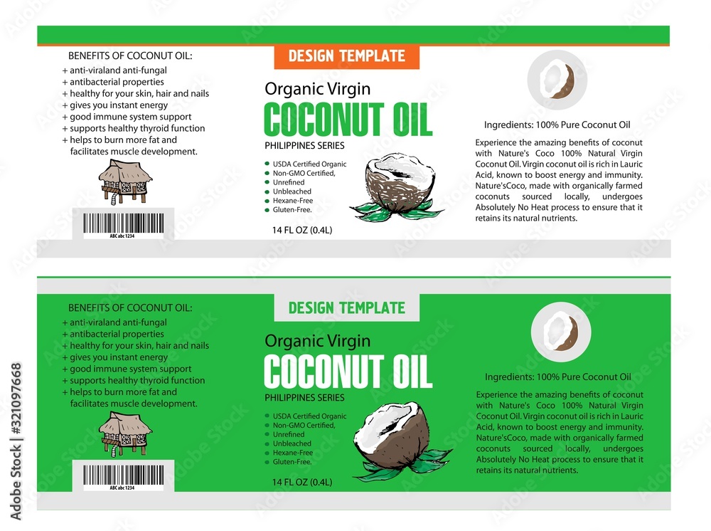 Coconut Oil Label Design