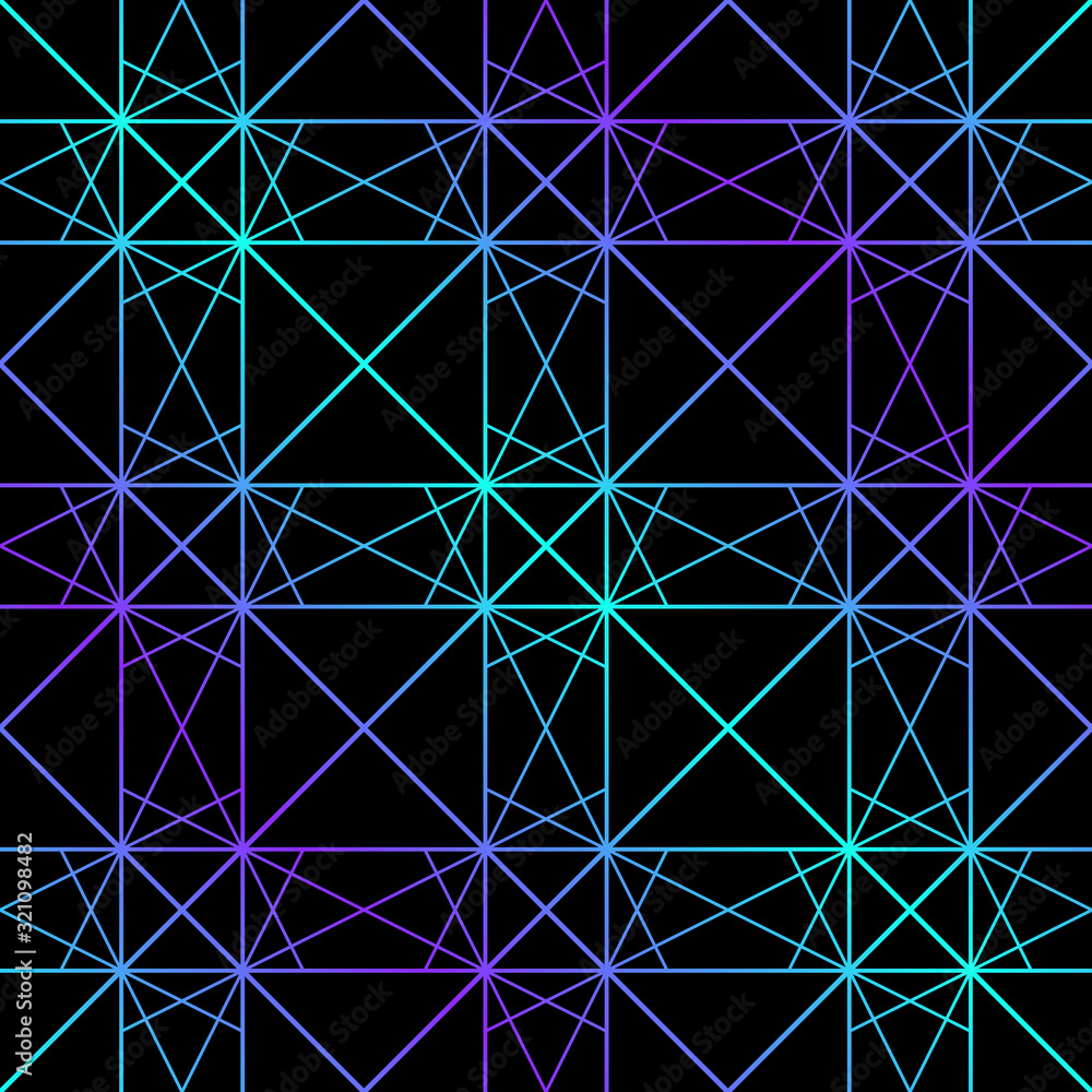 Neon laser lines pattern. Vector geometric seamless texture with grid ...