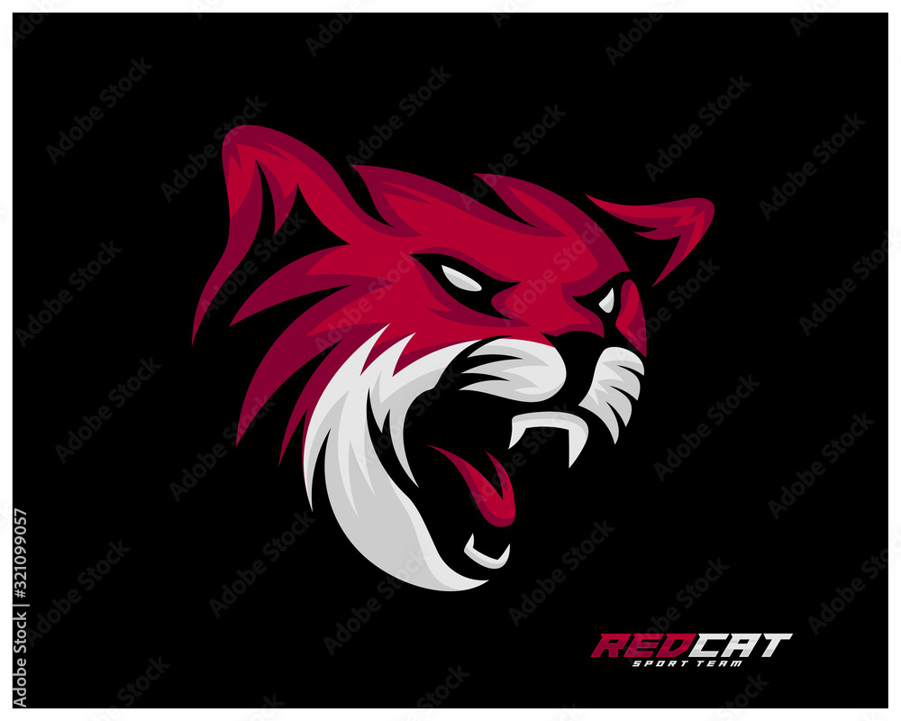 Cat Esport gaming mascot logo template Vector. Modern Head Cat Logo ...