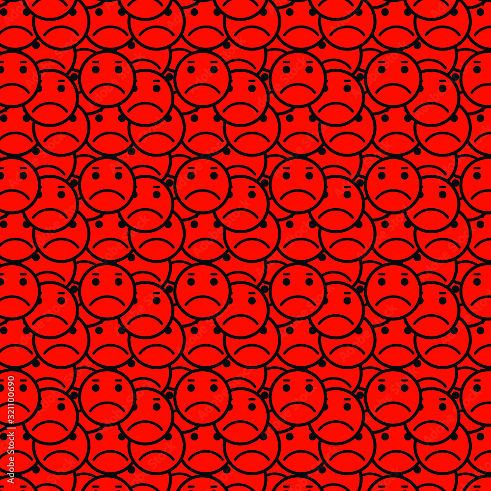 smile background. seamless pattern of angry face icon . Smiling ...