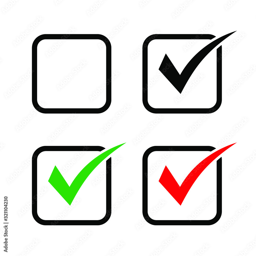 Checkbox set with blank and checked checkbox vector icon. Stock Vector ...