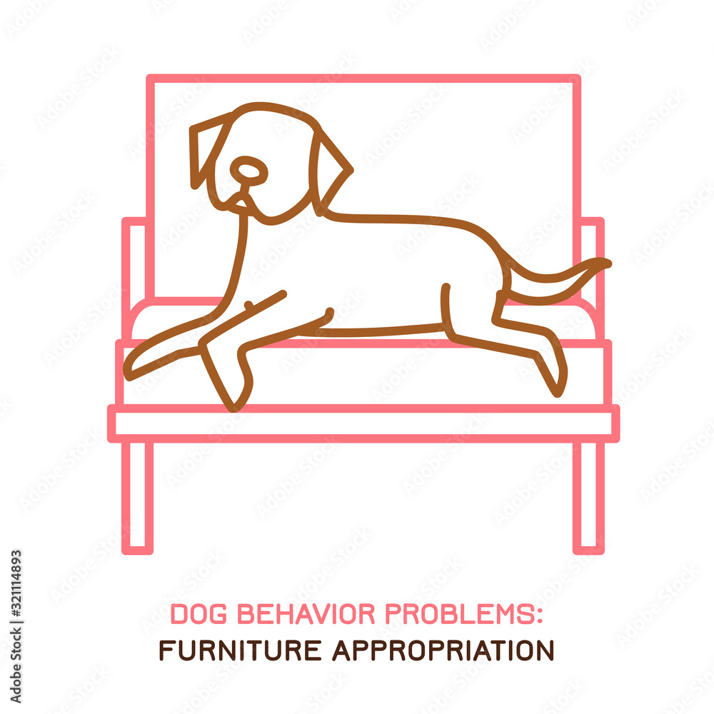Dog behavior problem icon Stock Vector | Adobe Stock