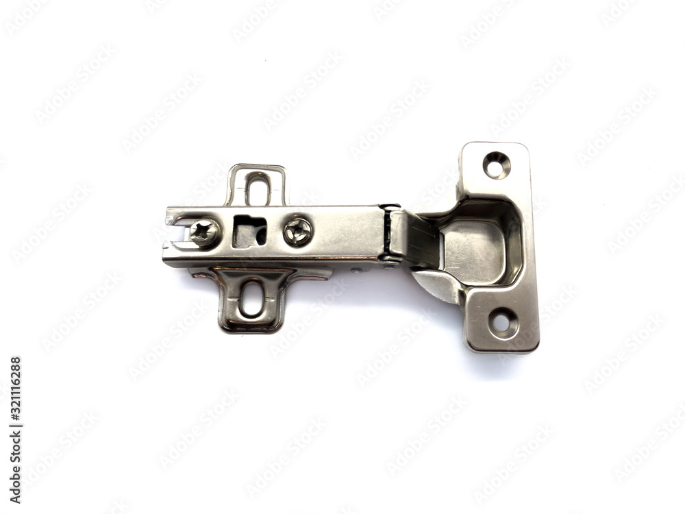 Loop isolated on a white background. Metal hinge for the door. Hinge ...