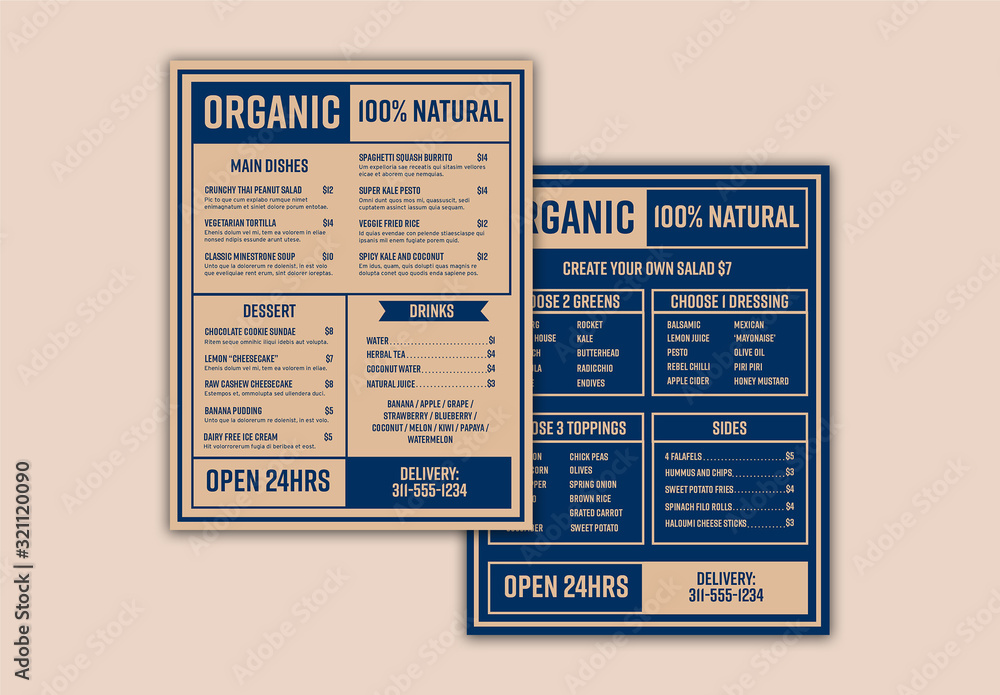 Bold Menu Layout Stock Template | Adobe Stock