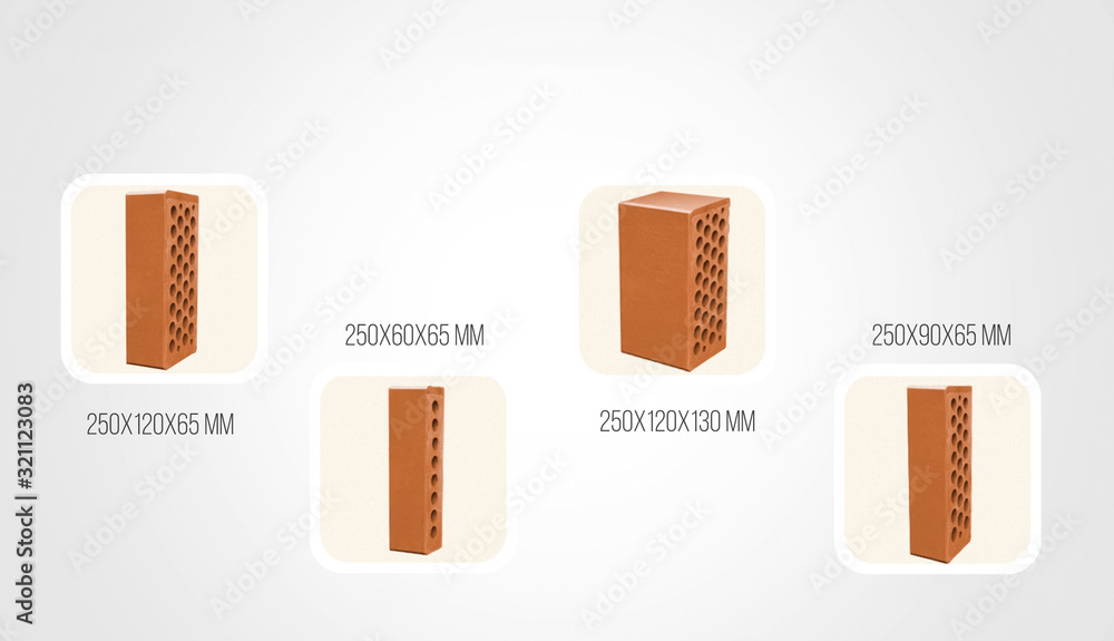 brick sizes shape and linear dimensions of bricks. Stock Illustration ...