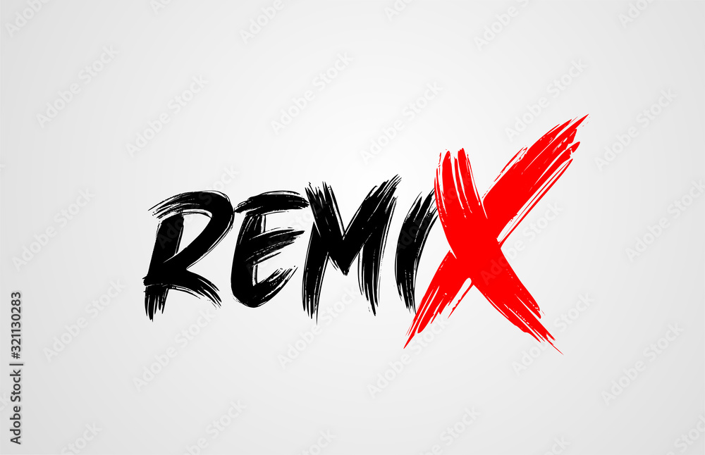 remix grunge brush stroke word text for typography icon logo design ...