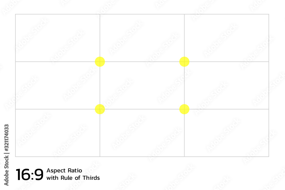 16 by 9 Aspect Ratio with Rule of Thirds Template. Most favorite ...